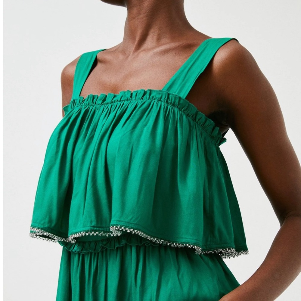 Viscose Modal Woven Tiered Mini Dress - Gem